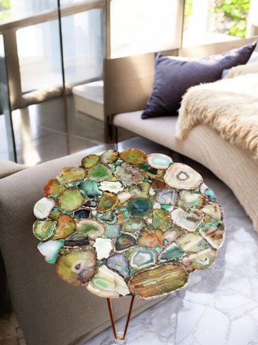 24" Agate Stone Coffee Table Handmade Gemstone Table for Home & Office Desk Deco | eBay