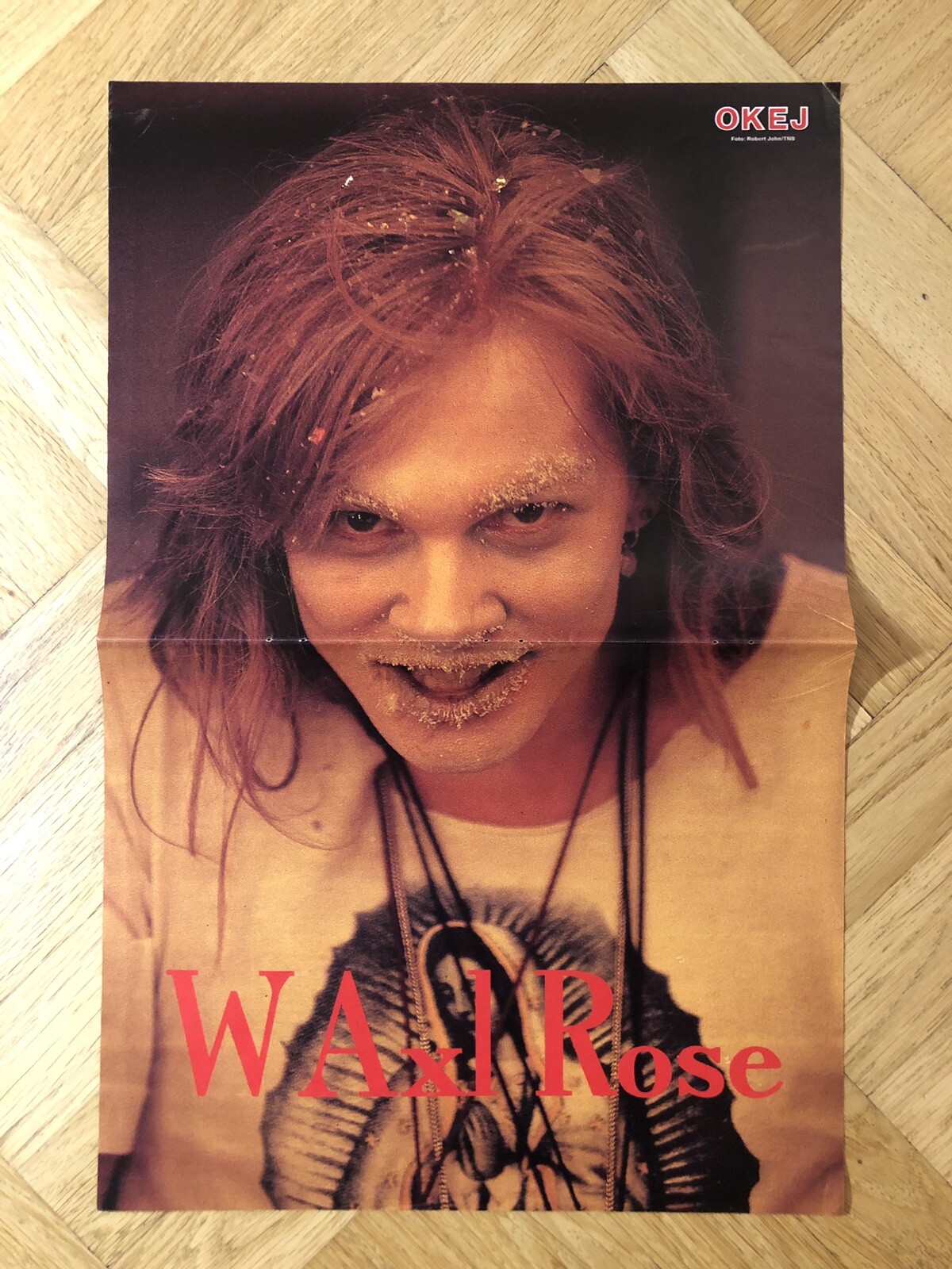 Axl Rose 1990s Guns N Roses Poster Swedish Music magazine Okej Vintage ...