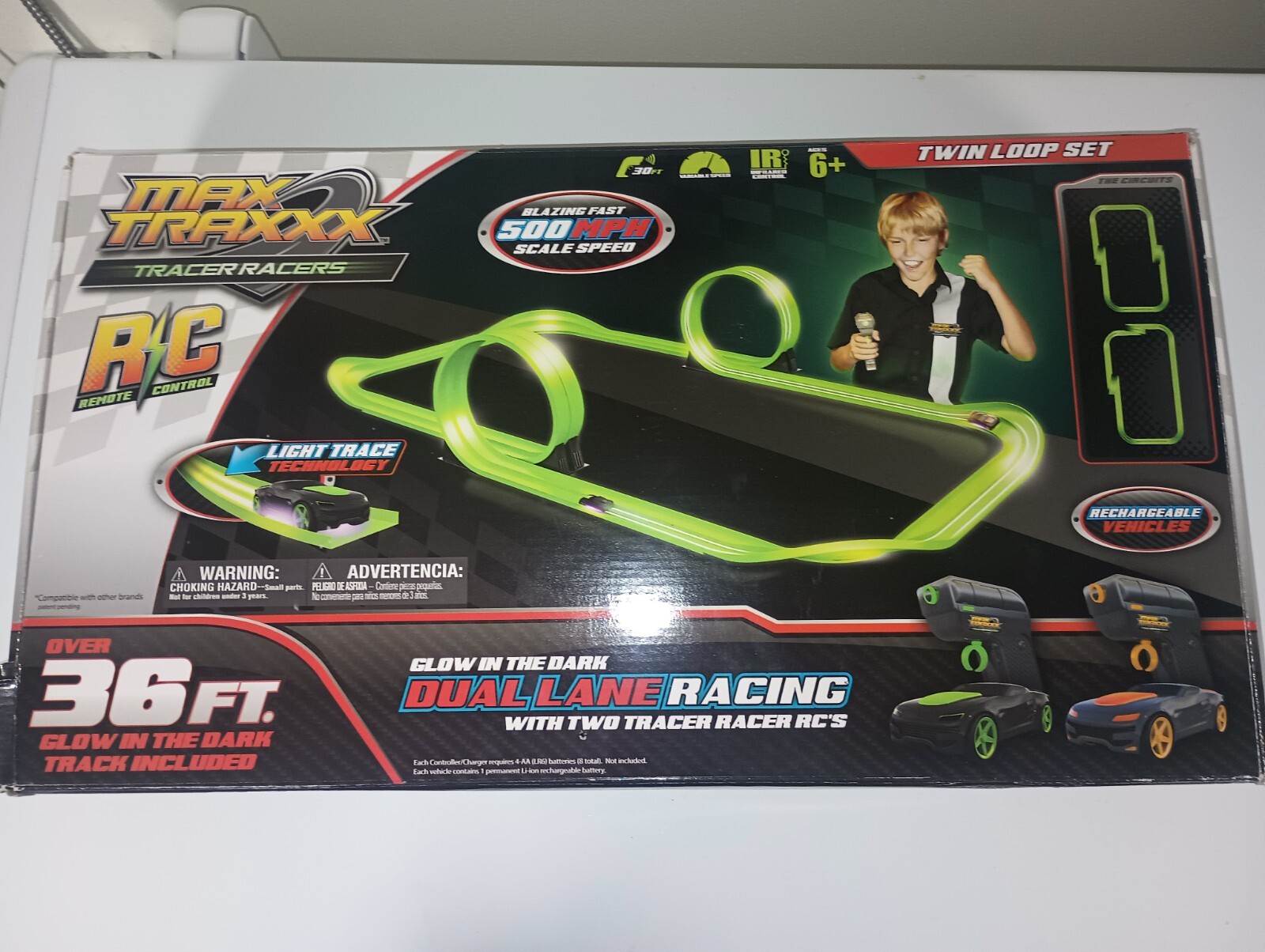 Max Traxxx R/c Tracer Racers High Speed Remote Control Twin Loop Track ...