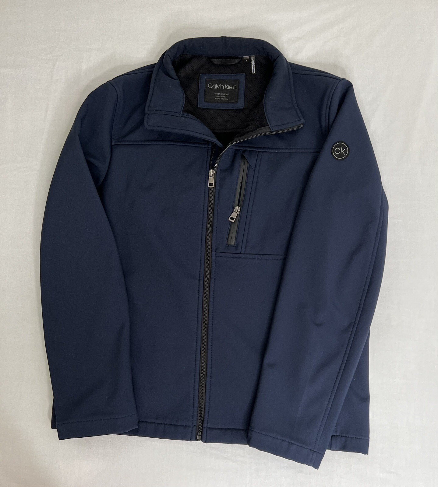 Calvin Klein Water Resistant Men's Dark Blue Full Zip Jacket Size Small ...