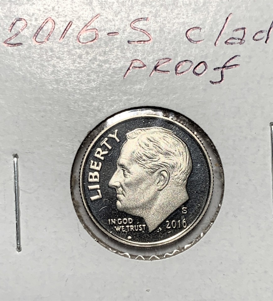 2016 Roosevelt Dime Lot 4 Coins. Mint P &D Unc. Mint S proof & S silver ...