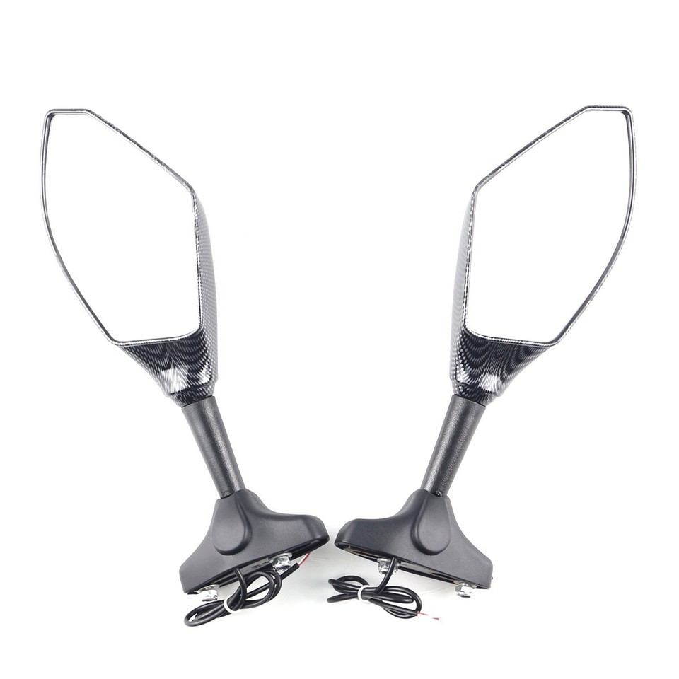 Rearview Mirrors With Turn Signal LED For Yamaha YZF R15 R25 R3 Carbon ...