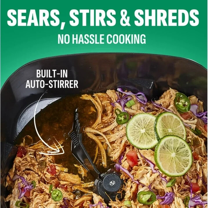 PowerXL StirMax 7.5 Qt Multi-Cooker 360° Auto Stir/Shred Paddle 9 ...