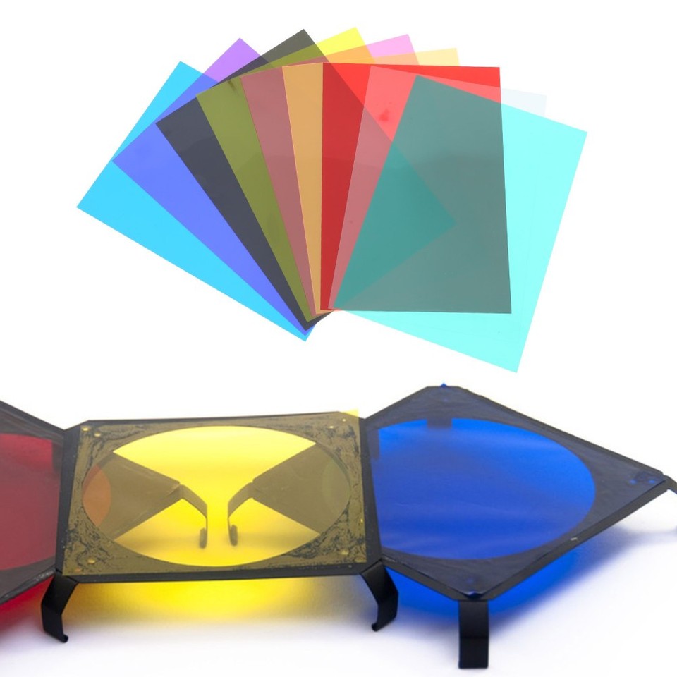 9 Pcs Light Filters Color PVC Film Colored Lighting Gel for Lights ...