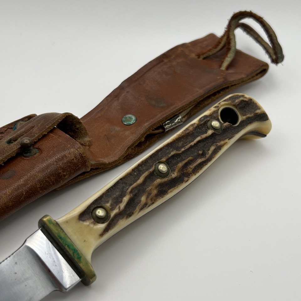 Puma 6397 Hunters Pal Fixed Blade Knife Stag Handle Germany w/Leather ...