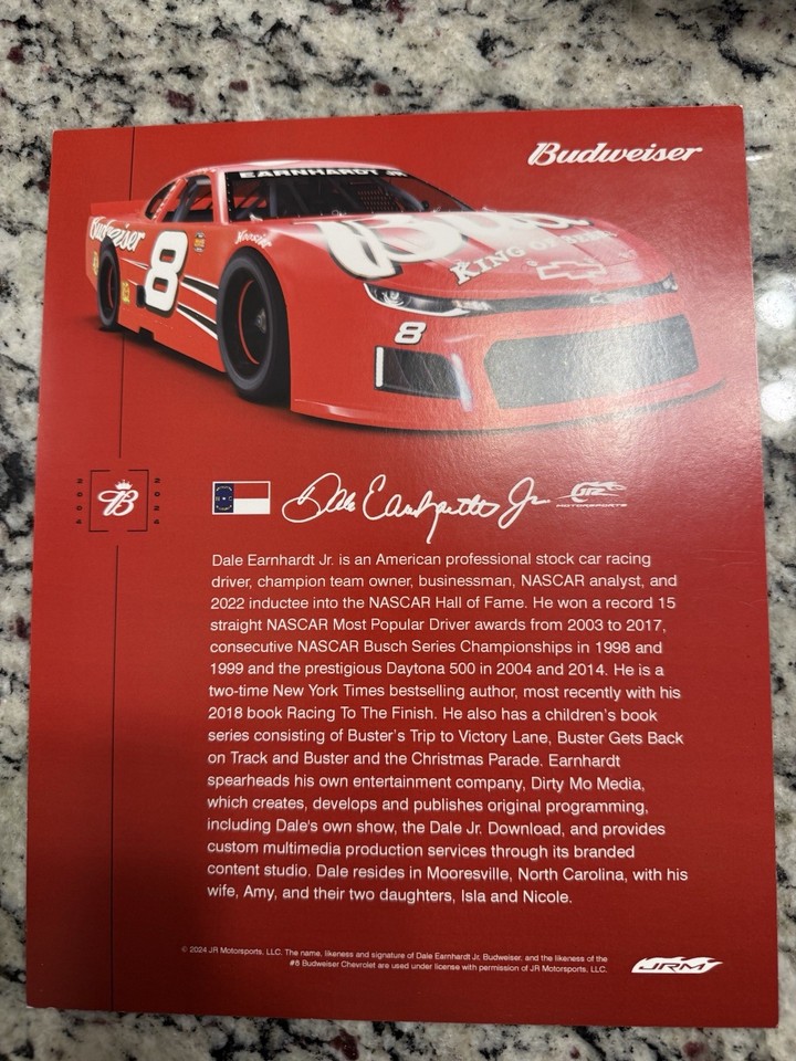 Dale Earnhardt Jr. #8 Budweiser Late Model Hero Card 2024 | eBay