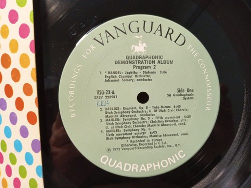 Vanguard Quadraphonic Demonstration Album Program 2 LP NM, Bob Dylan ...