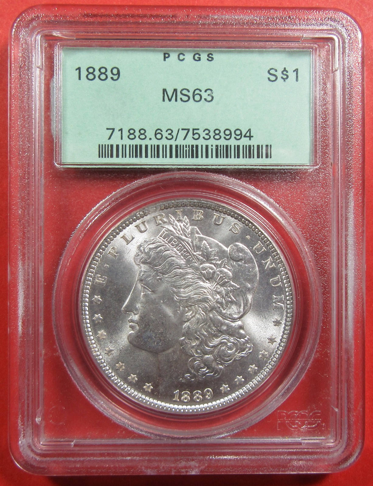 1889 $1 PCGS MS63. Desirable green label PCGS holder. (226050) | eBay