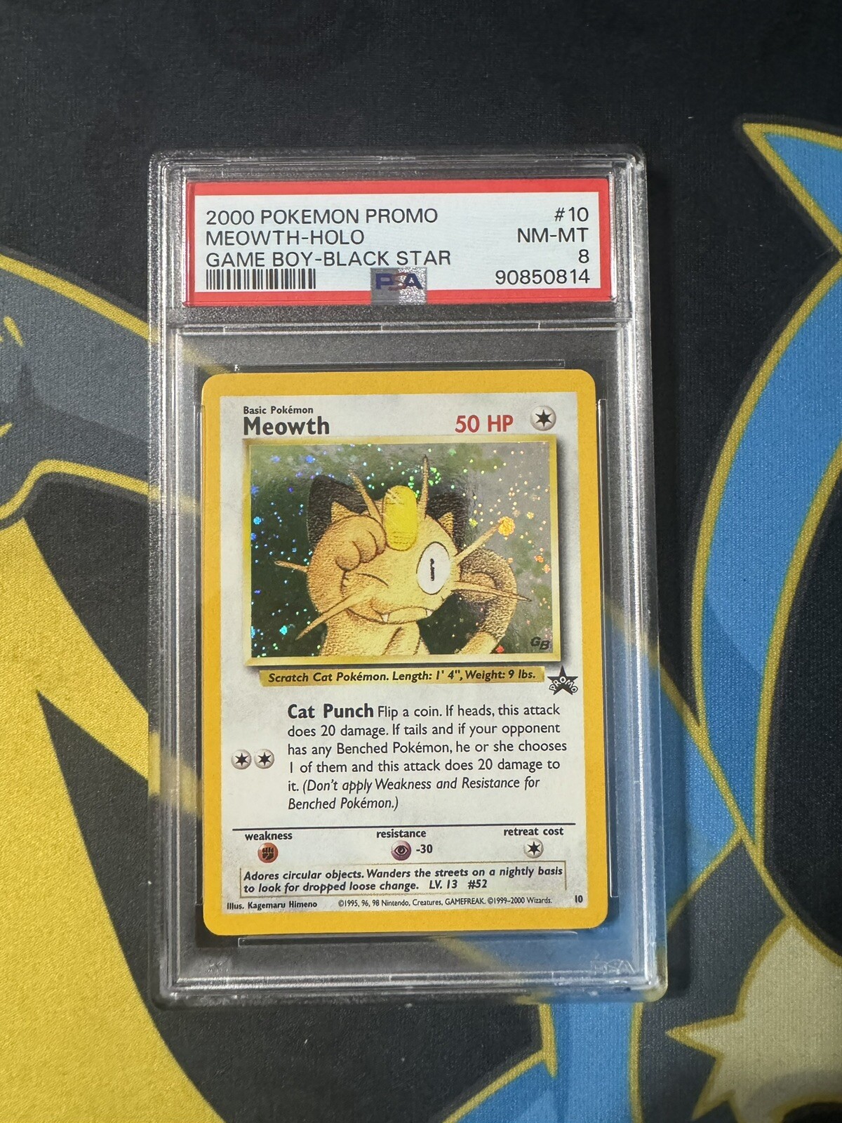 PSA 8 MINT Meowth Holo #10 GameBoy Black Star Promo - 2000 Pokemon WOTC ...