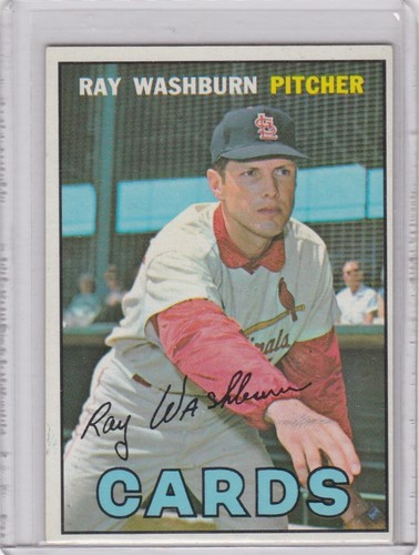 1967 Topps Baseball Card #92 Ray Washburn St. Louis Cardinals - Ex-ExMt ...