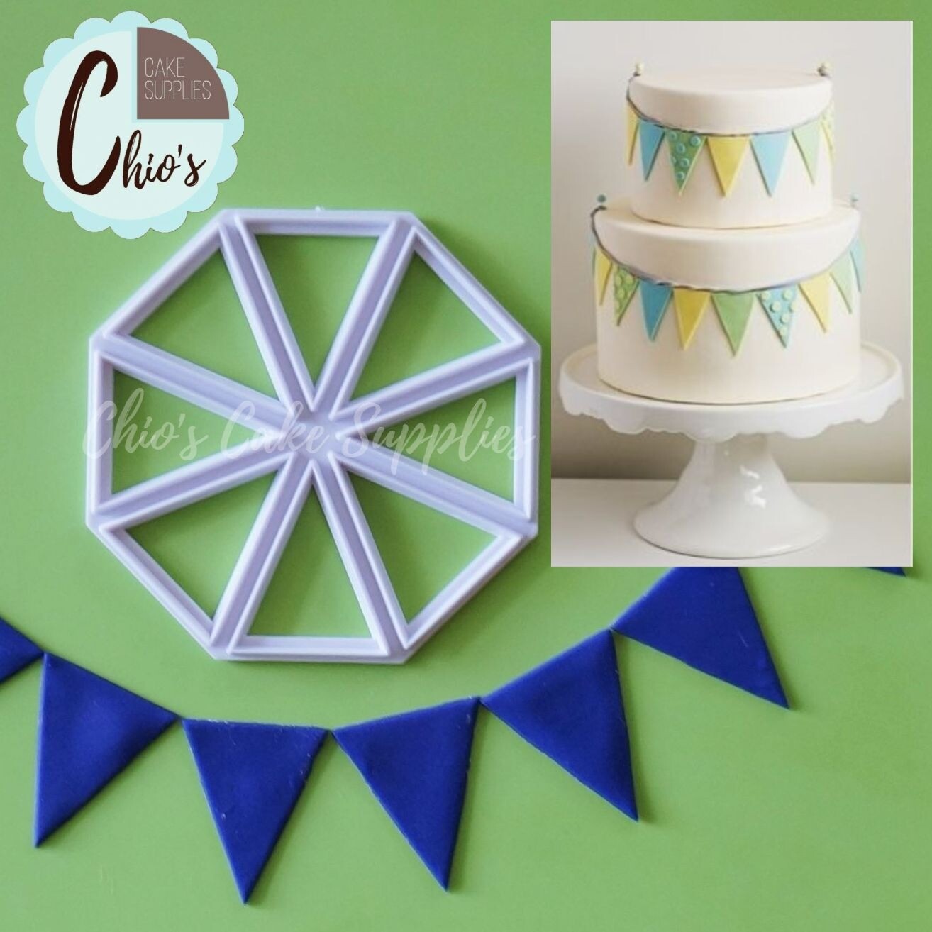 Banner Bunting cutter for fondant, clay 3 plastic pieces set. Time ...