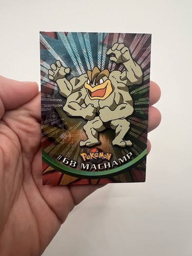 1999 Topps Pokemon TV Animation Edition #68 Machamp Rainbow Foil Blue ...