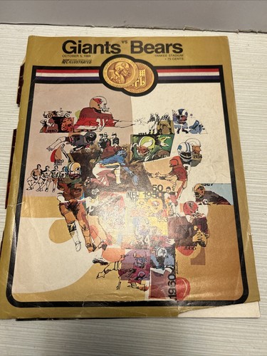 1969 New York Giants vs Bears At Yankee Stadium Program Oct 5th | eBay
