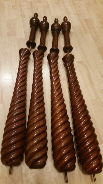 Architectural Decorative Wooden Bed Posts with Finials Set of 4 | eBay