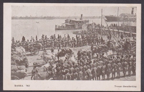 WW1 POSTCARD IRAQ ,BASRA, TROOPS DISEMBARKING | eBay UK