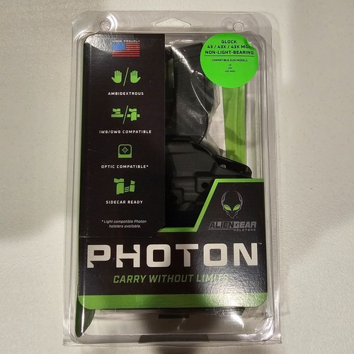 *Brand New* Alien Gear Photon Holster Glock 43/43X/43MOS Non Light ...
