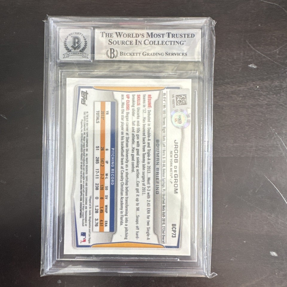 Jacob DeGrom 2014 Bowman Chrome 1st BGS Autograph Auto “MLB Debut” | eBay