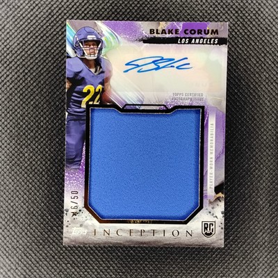 Blake Corum 2024 Topps Inception Rookie Jumbo Relic AUTO Purple 48/50 ...