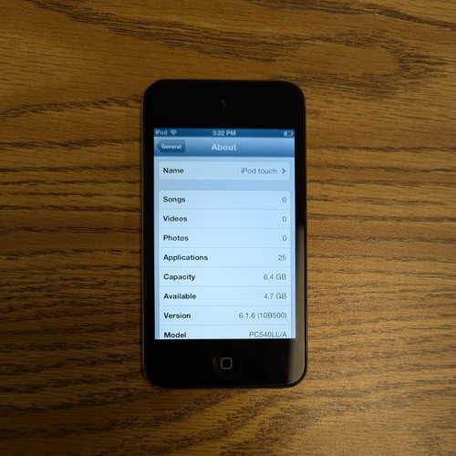 Apple iPod Touch 4th Generation - 8GB A1367 Black *AS IS* For Parts No ...