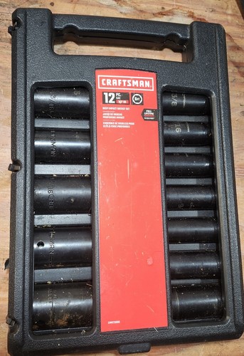 CRAFTSMAN Deep Impact Socket Set, SAE, 1/2-Inch Drive, 12 Pieces ...
