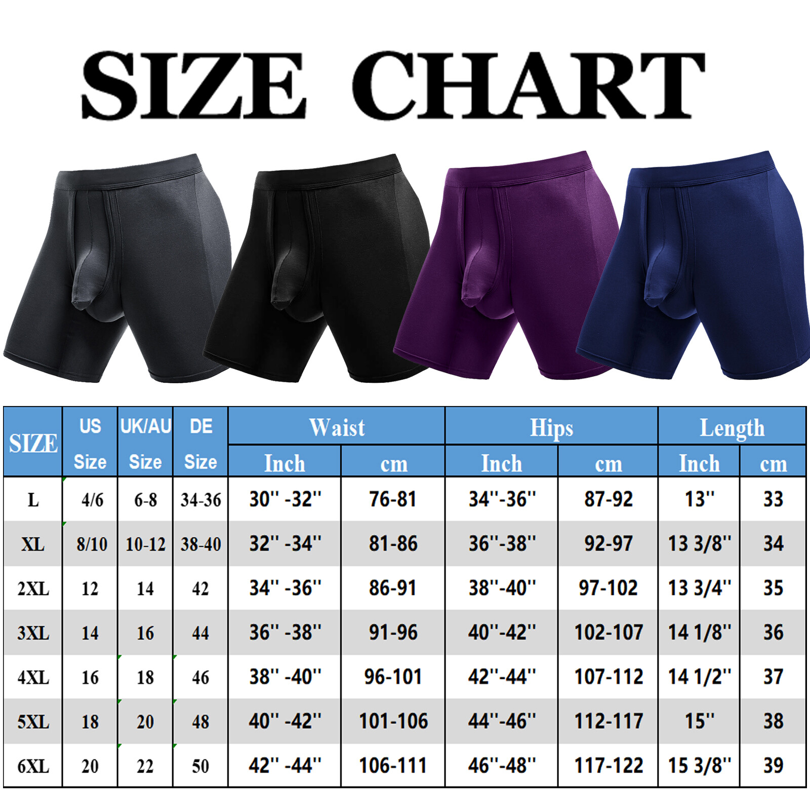 Men's Dual Pouch Underwear Long Leg Bulge Boxer Briefs Modal Elephant ...