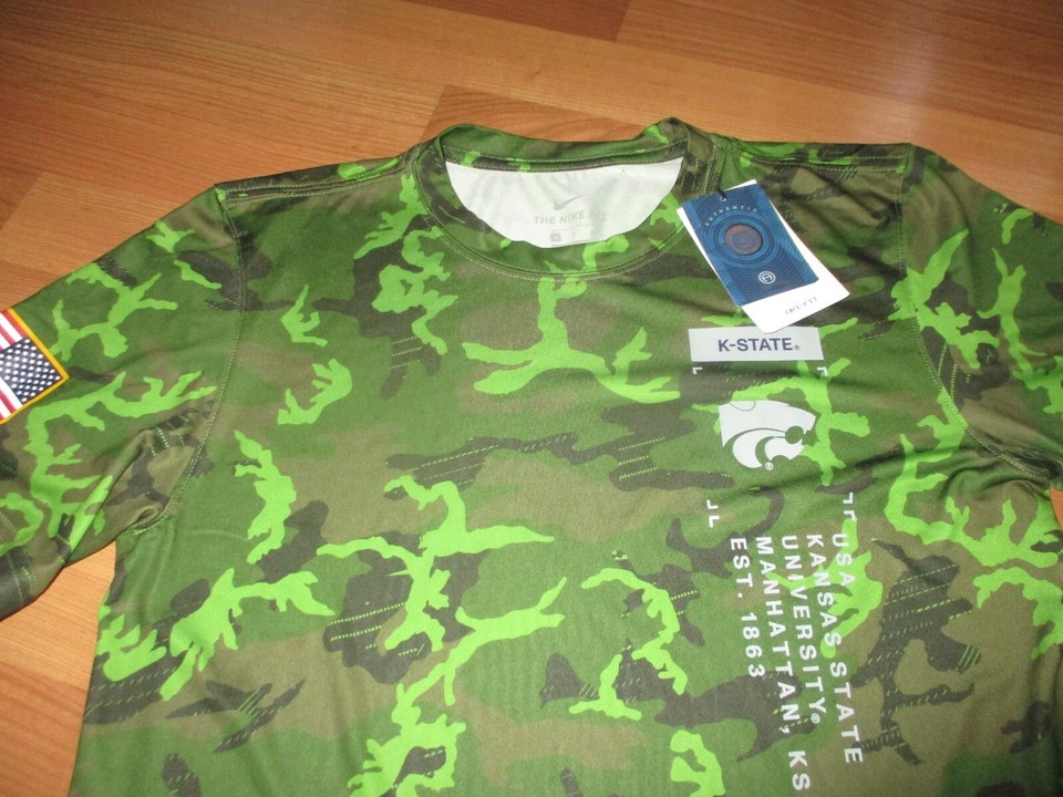 NEW NWT MENS NIKE TEE SHORT SLEEVE KANSAS STATE CAMO T SHIRT SIZE S ...