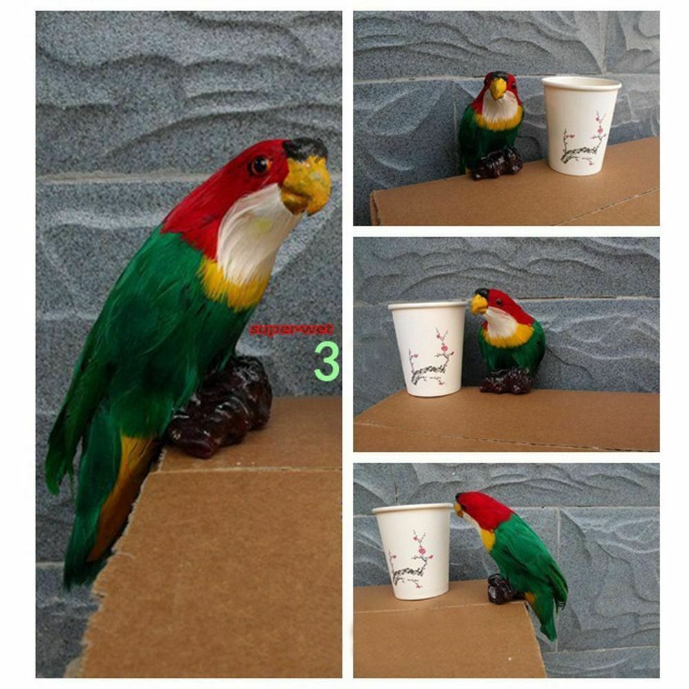 Fake Artificial Parrot Feathered Bird Garden Home Decor Taxidermy ...
