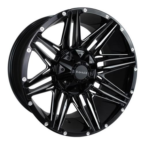 SAVAGE OFFROAD SA19 22X12 -51 125.1 8X165.1 BLACK MILLED (SET) 4 PCS | eBay