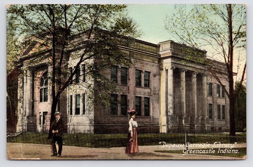 DePauw University Carnegie Library Campus Greencastle Indiana IN c1908 ...