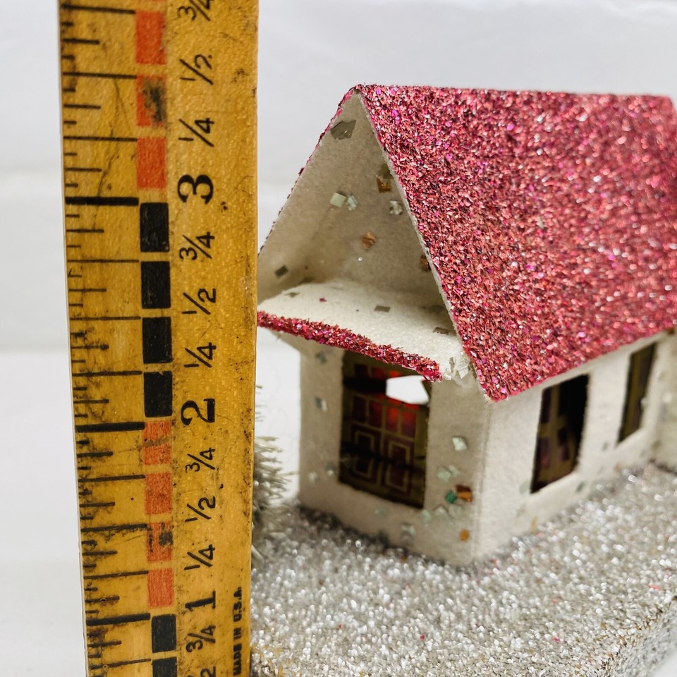 Vintage Putz House Japan Glitter Mica Pink White Silver Confetti ...