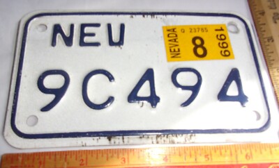 1999 Nevada motorcycle license plate vintage collectible biker garage ...