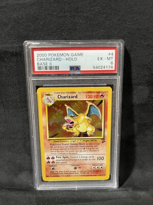2000 CHARIZARD Stage 2 Pokémon Card Holofoil Base II #4 EX MT 6 PSA | eBay