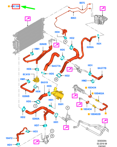 FORD MONDEO MK5 Cooling System Hose Assy 5306420 DS78-8C351-BB NEW ...