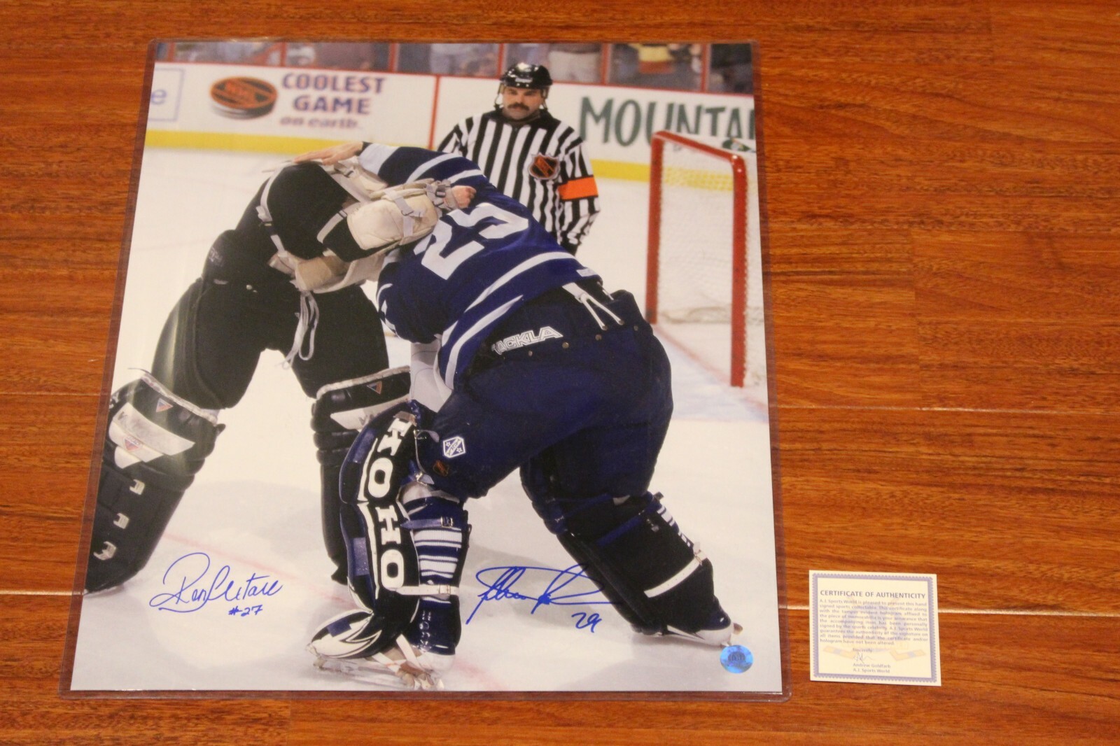 Ron Hextall & Felix Potvin Dual Signed NHL Fight Photo 16x20 COA | eBay