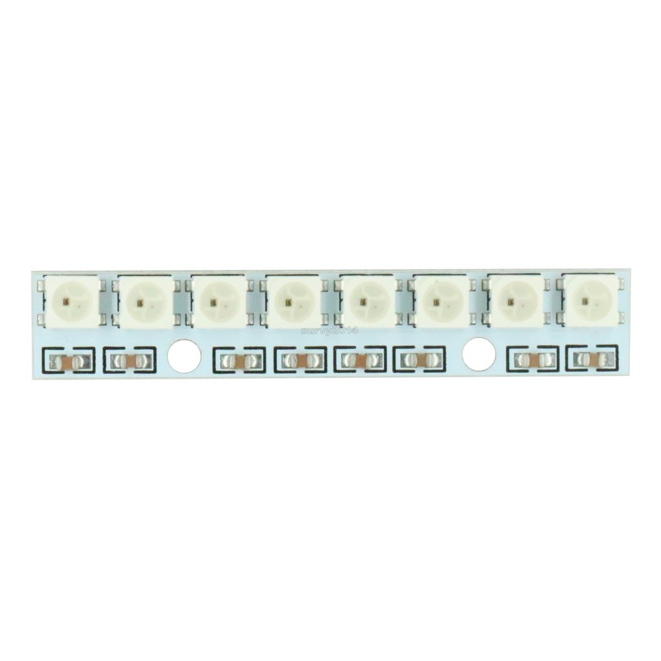 2X WS2812 WS 2811 5050 RGB LED Lamp Panel Module 5V 8-Bit Rainbow LED ...