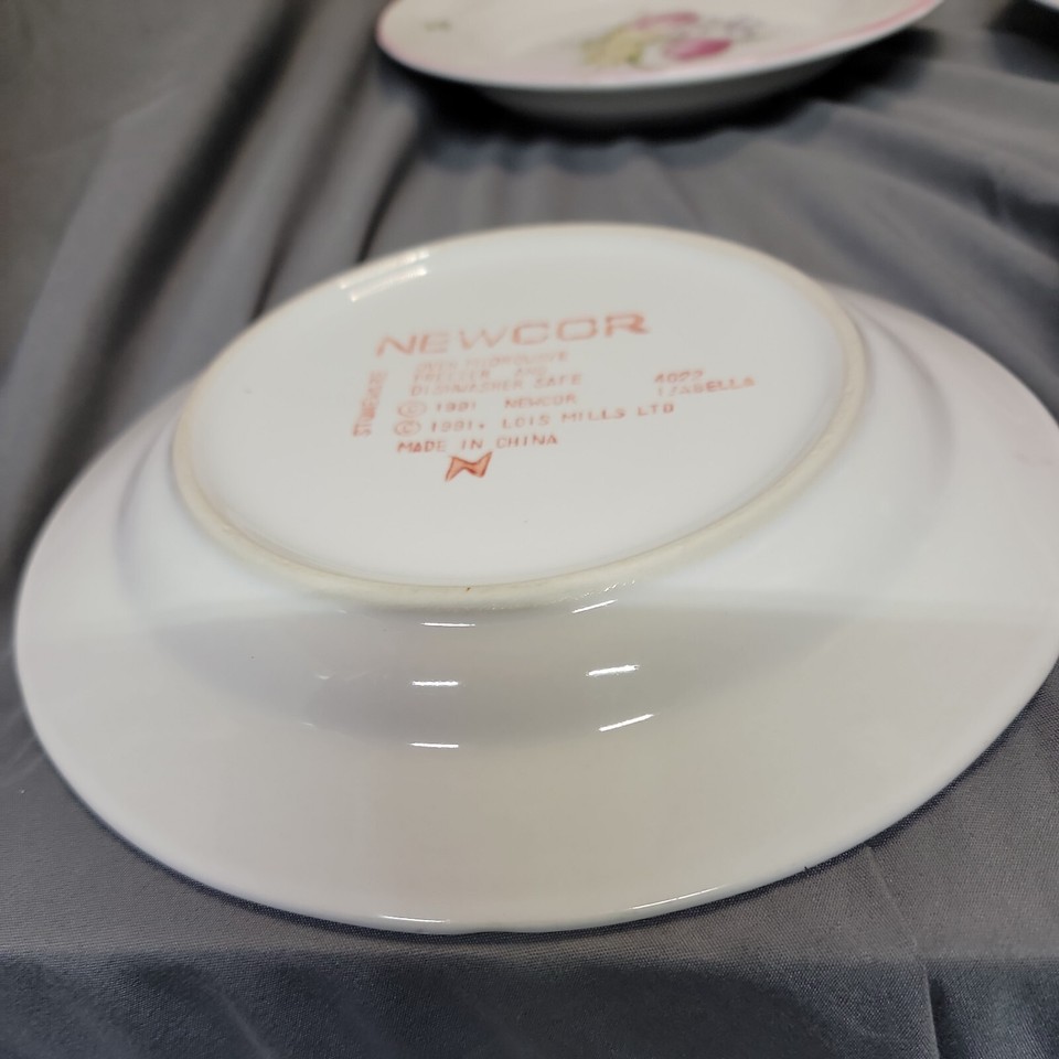 Stoneware Dinnerware set Isabella by Newcor service 4 Floral design 4 ...