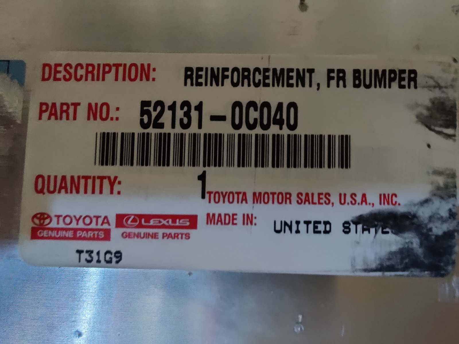 Genuine Toyota 52131-0C040 Front Bumper Impact Bar 08-20 Sequoia 10-20 ...