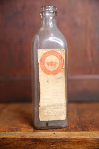 Antique Egyptian Chemical Co glass embalming poison bottle empty ...