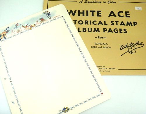 White Ace 15 Blank Topical Birds and Insects Illustrated Border Pages ...