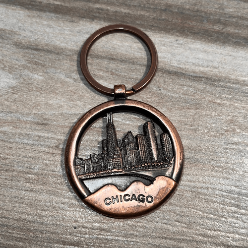 Chicago City Scape Round Copper KeyChain | eBay