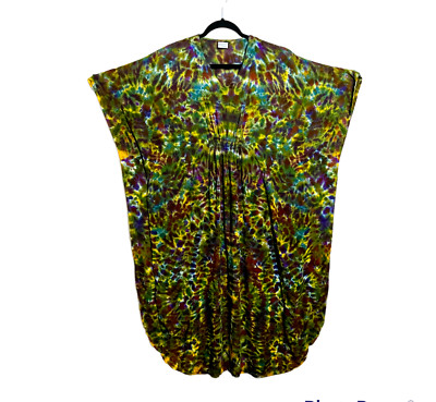 Tie Dye Caftan Dress Womens Autumn Moon Blotter tye Kaftan island beach ...