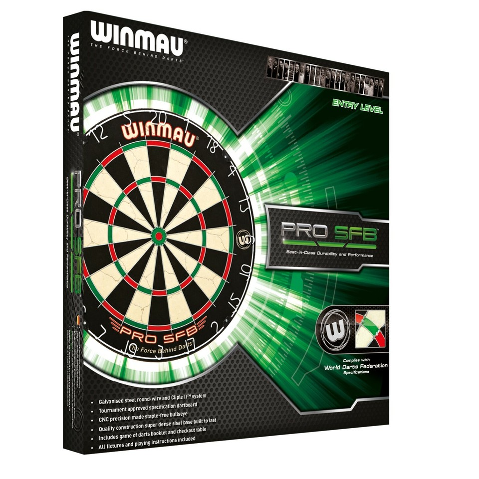Winmau Dartboard Pro SFB Round Wire Bristle Board with Staple-Free ...