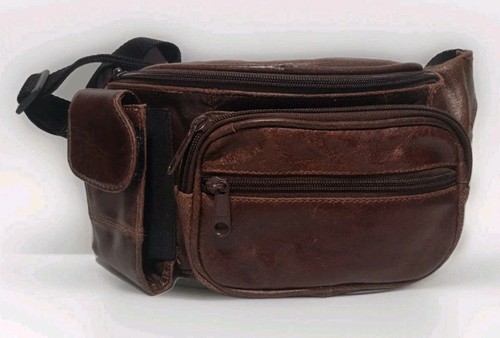 Vtg Wilson's Leather Brown Fanny Pack Bag Purse Wallet Cross Body 4 Zip ...