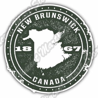 New Brunswick Canada Country Map Grunge Stamp Bumper Vinyl Sticker ...