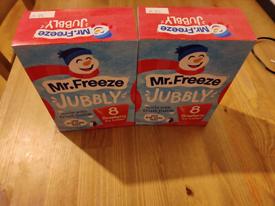Mr Freeze JUBBLY Strawberry Ice Lollies Mr Freeze Ice Pops 2 BOXES Of 8 ...