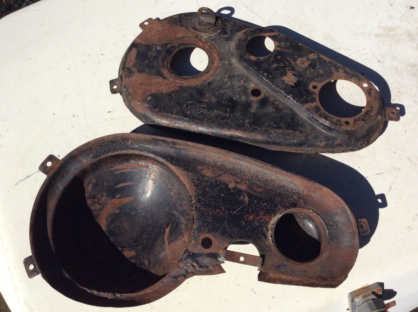 AJS MATCHLESS ENGINE INNER & OUTER PRIMARY CLUTCH CHAIN COVERS | eBay