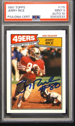 Jerry Rice Signed 1987 Topps #115 PSA 9 AUTO 10 Autograph | eBay