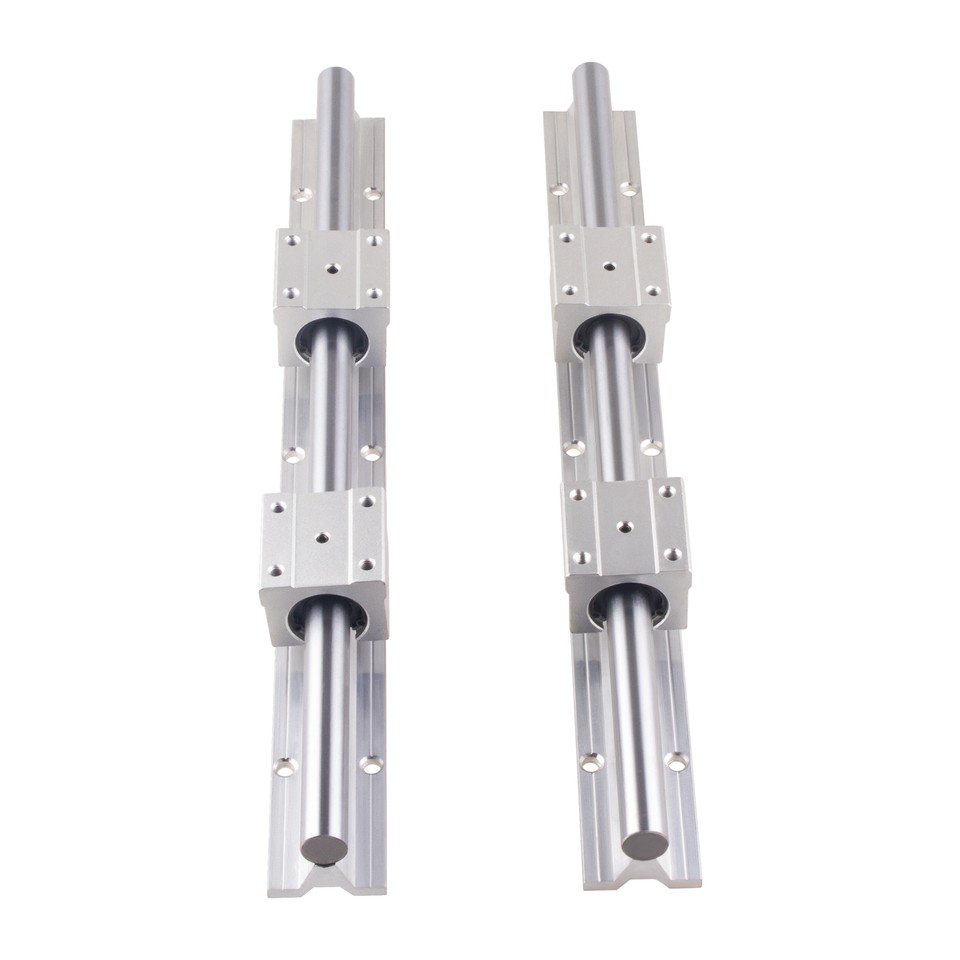 2PCS SBR12 300-1500mm Fully Supported Linear Rail &4PCS SBR12UU Block ...