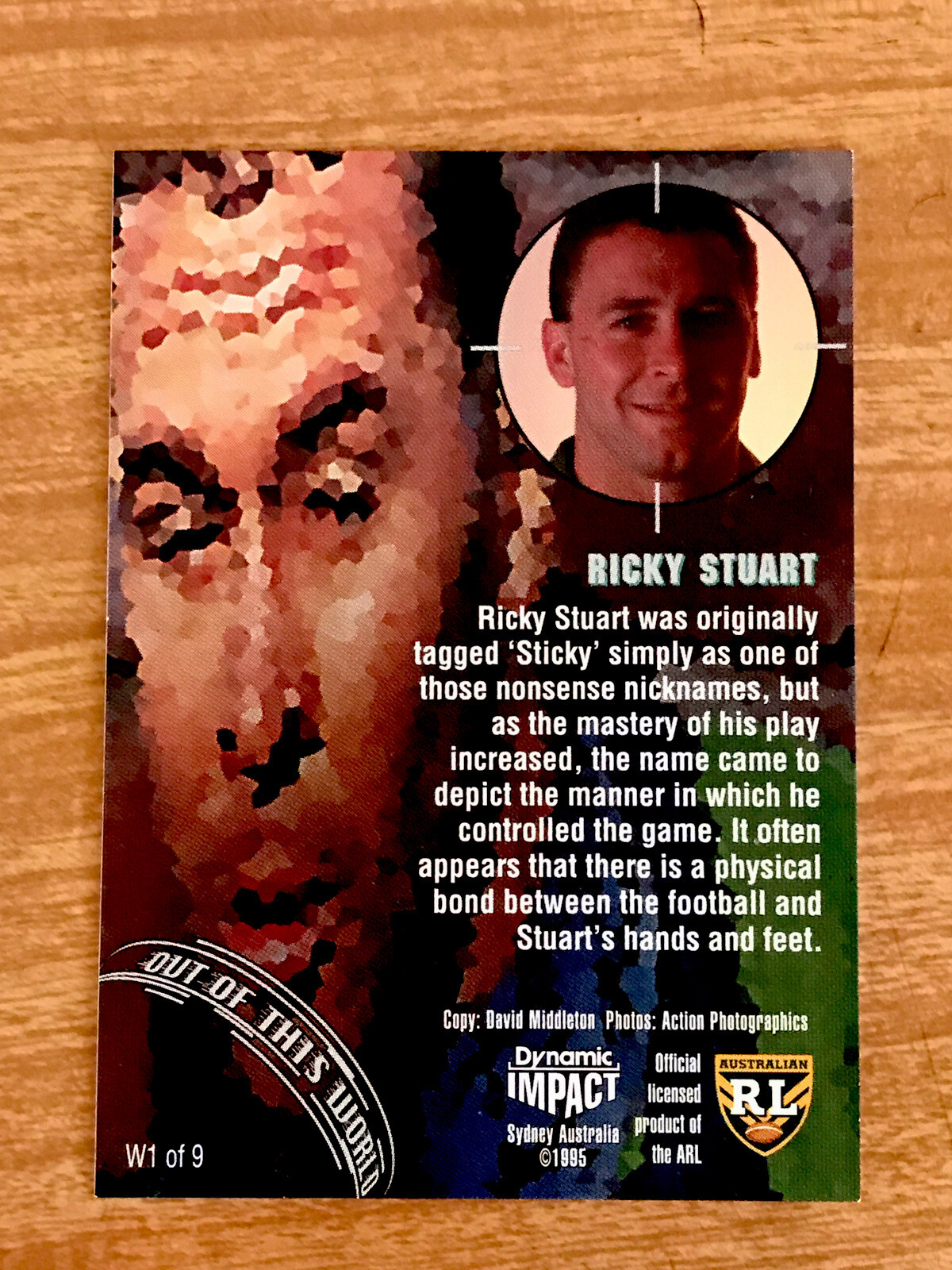 1995 Dynamic Rugby League Winfield Cup Out Of This World Card W1:Ricky ...