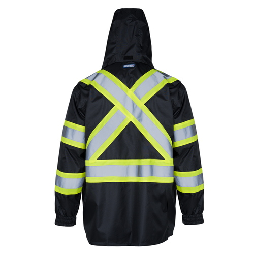 Safety Rain Jacket Reflective Two Tone with X on back Jorestech | eBay